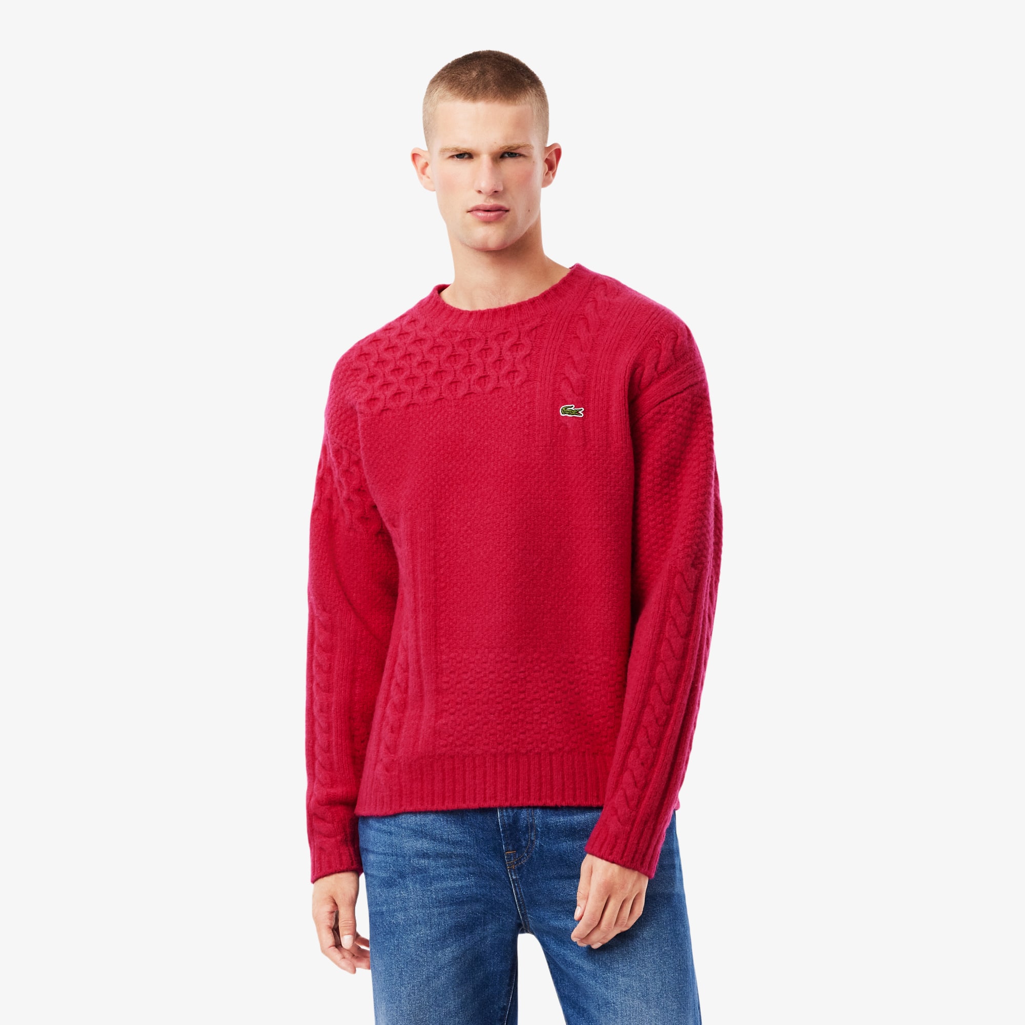 Relaxed Fit Patchwork Effect Wool Sweater - Men's Knitwear - New In ...