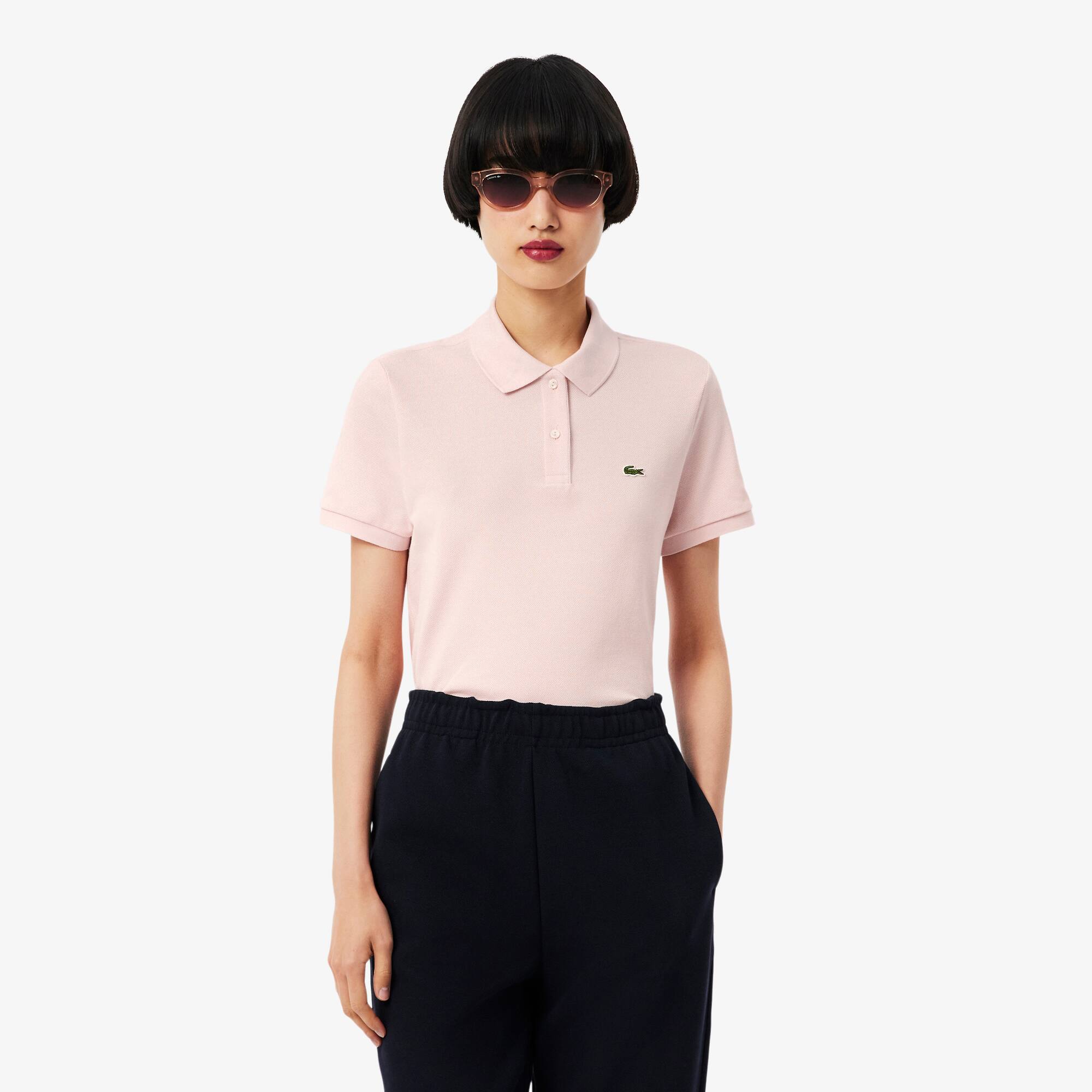 Regular Fit-Polohemd aus geschmeidigem Petit Piqué - Damen Poloshirts mit kurzen Ärmeln - Neu ...