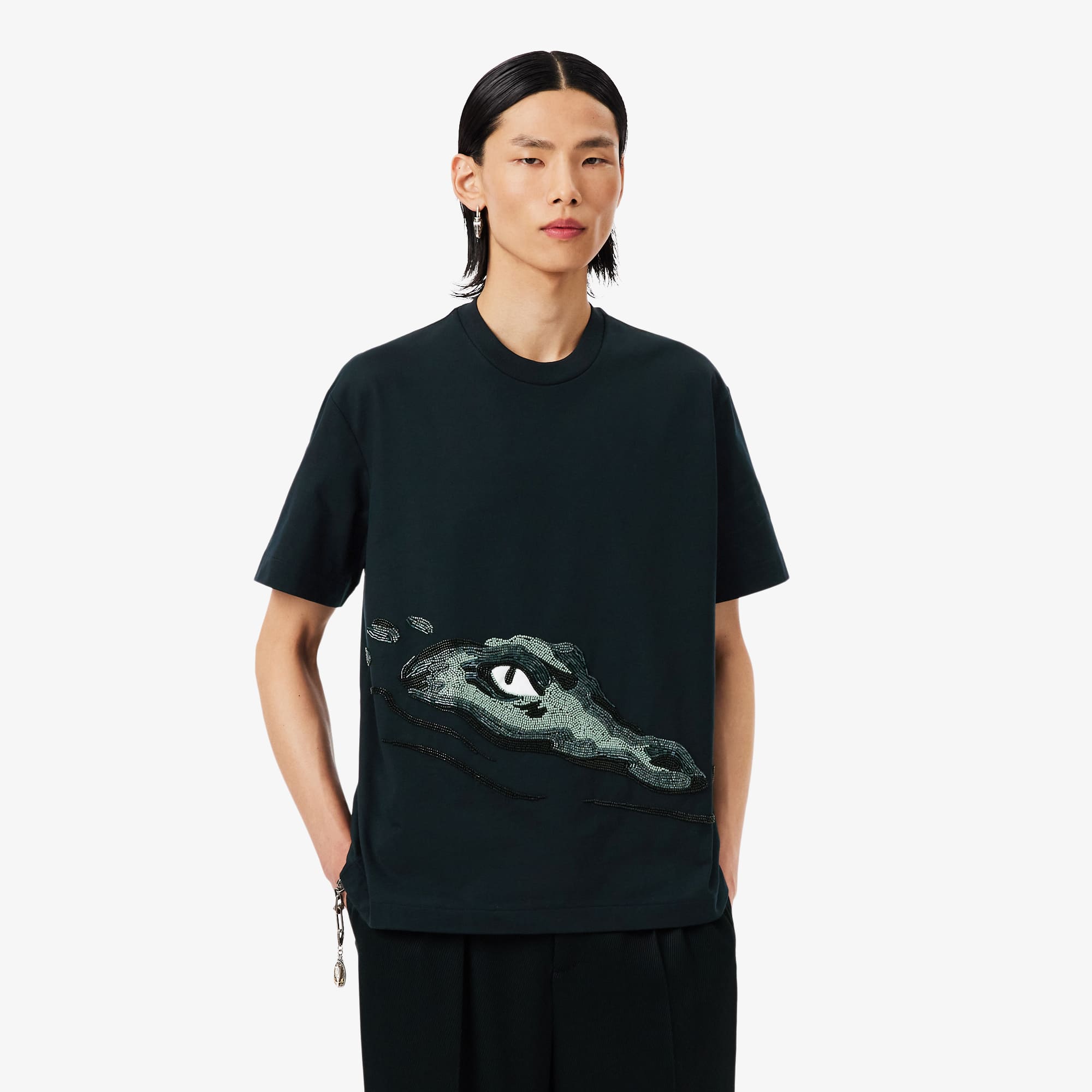 Camiseta con cocodrilo de abalorios Runway - Camisetas para hombre - Novedades 2025 | Lacoste