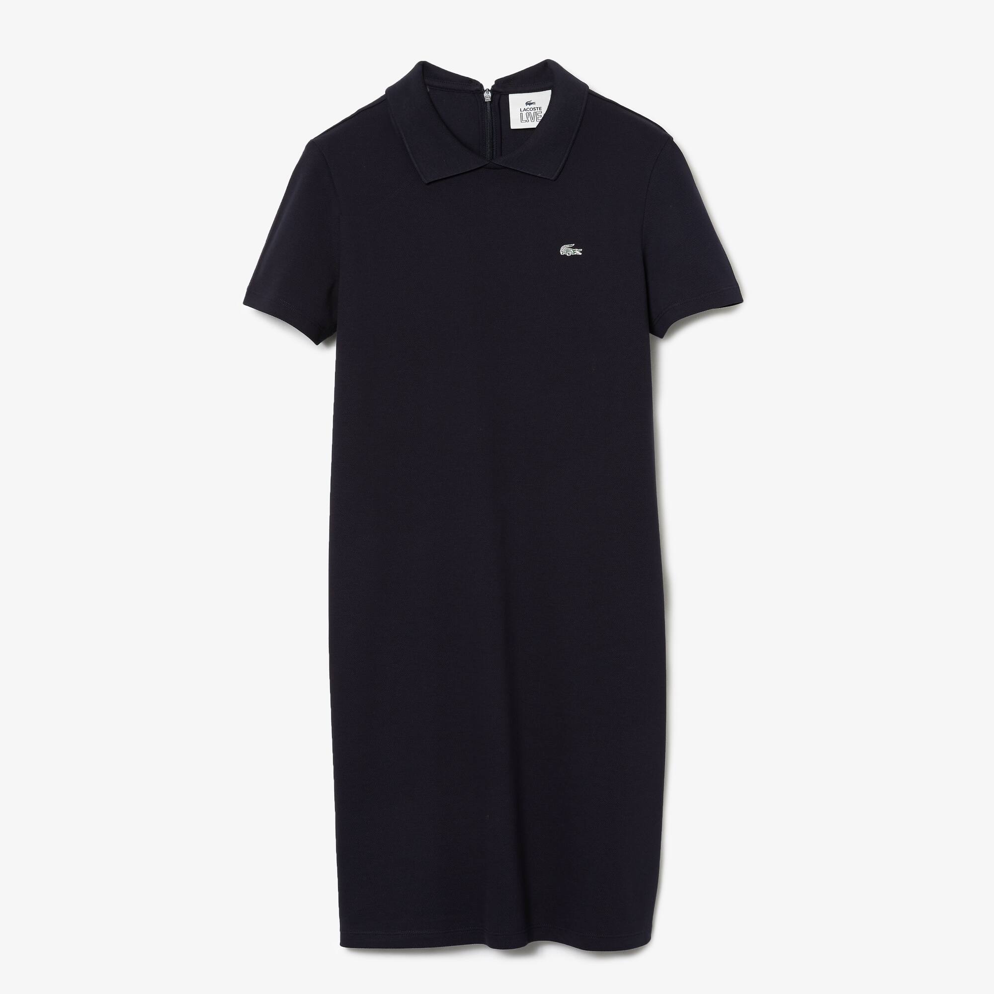 Lacoste - Robe polo courte Lacoste LIVE en piqué de coton uni