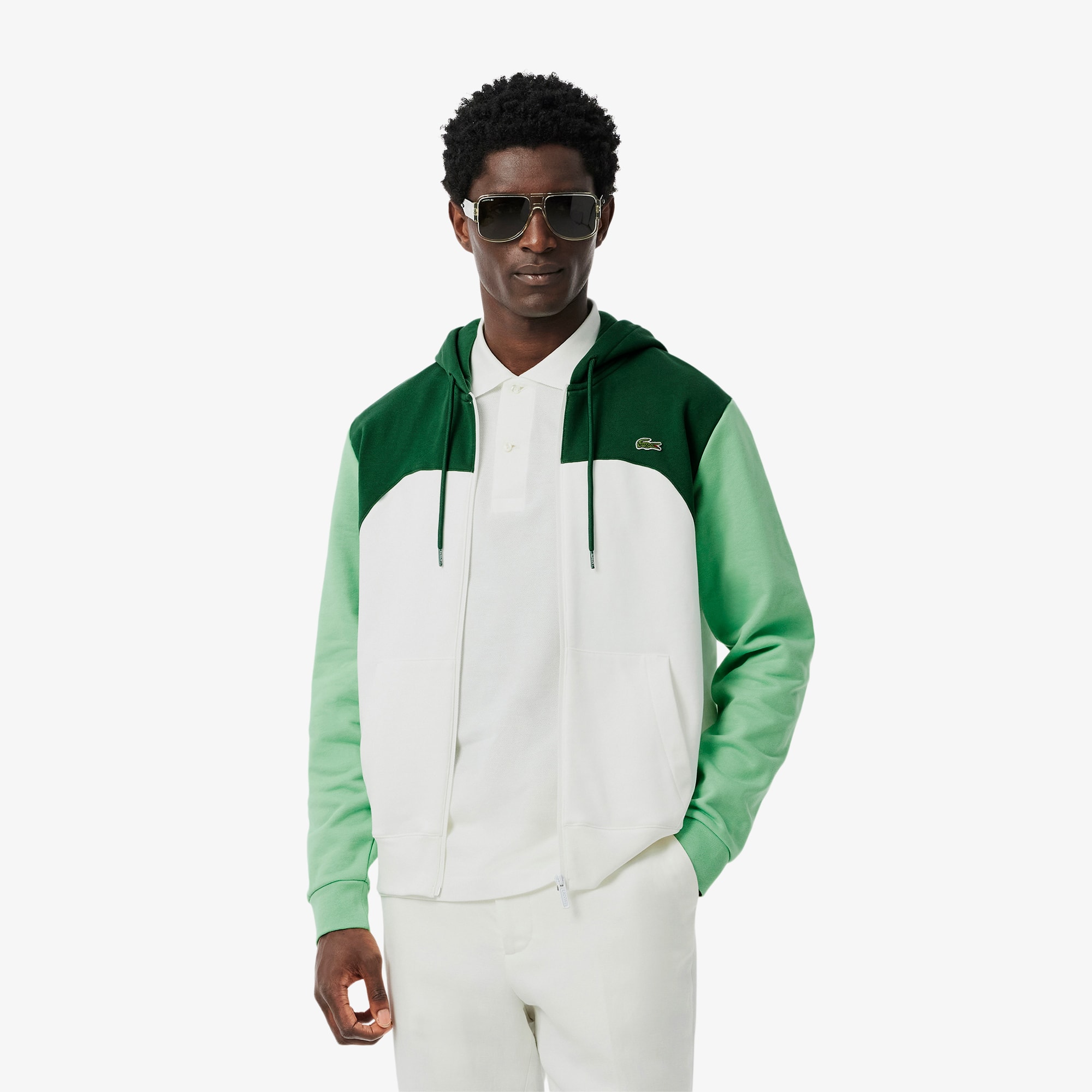 Lacoste color block hoodie store