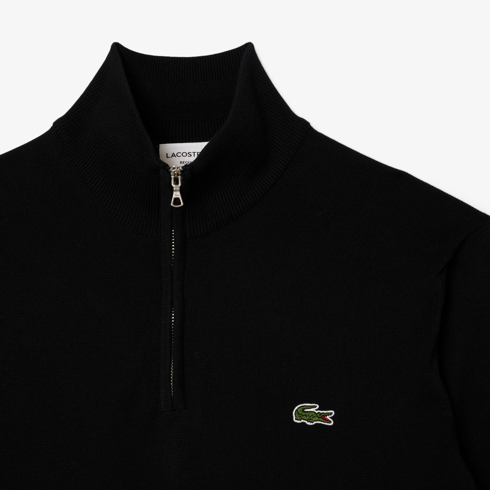 Pull zippe coton uni col montant Pulls Cardigans homme Nouveautes 2025 Lacoste