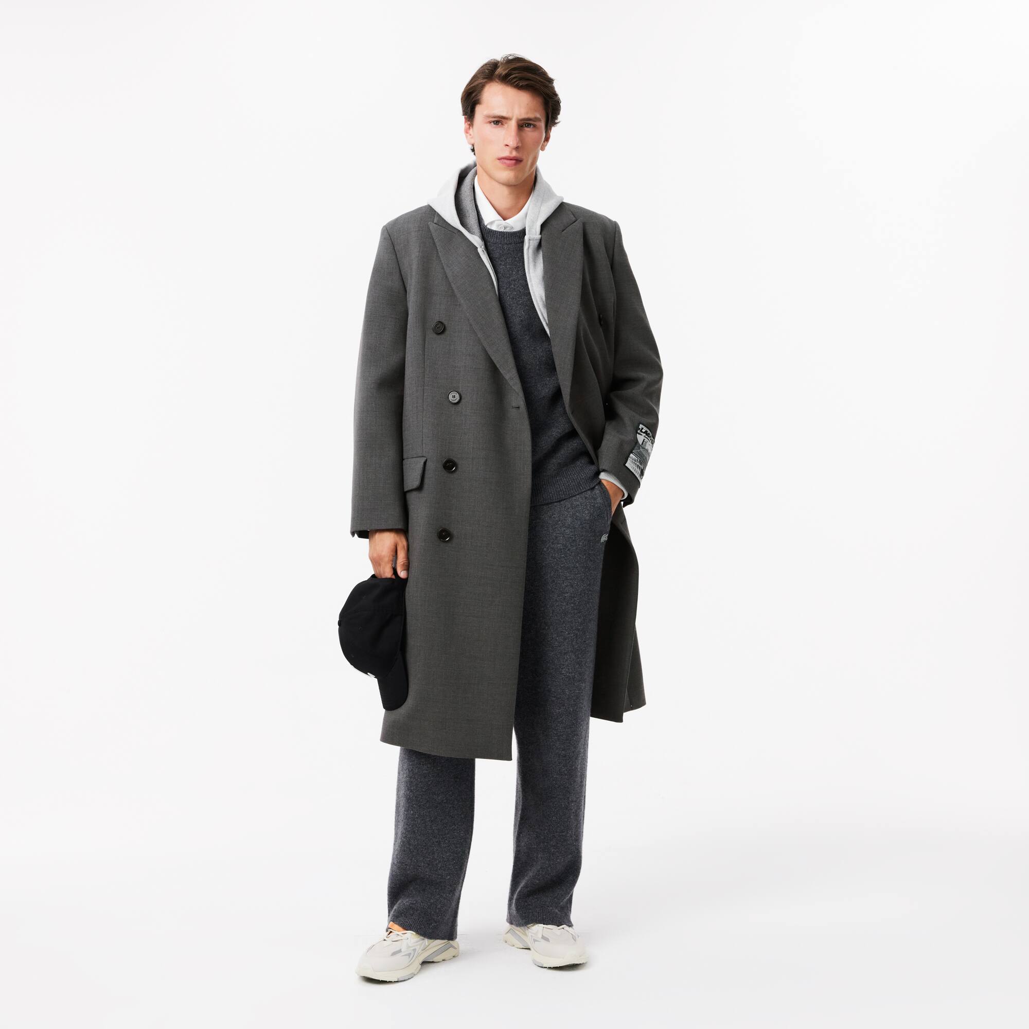 Manteau long en laine melangee