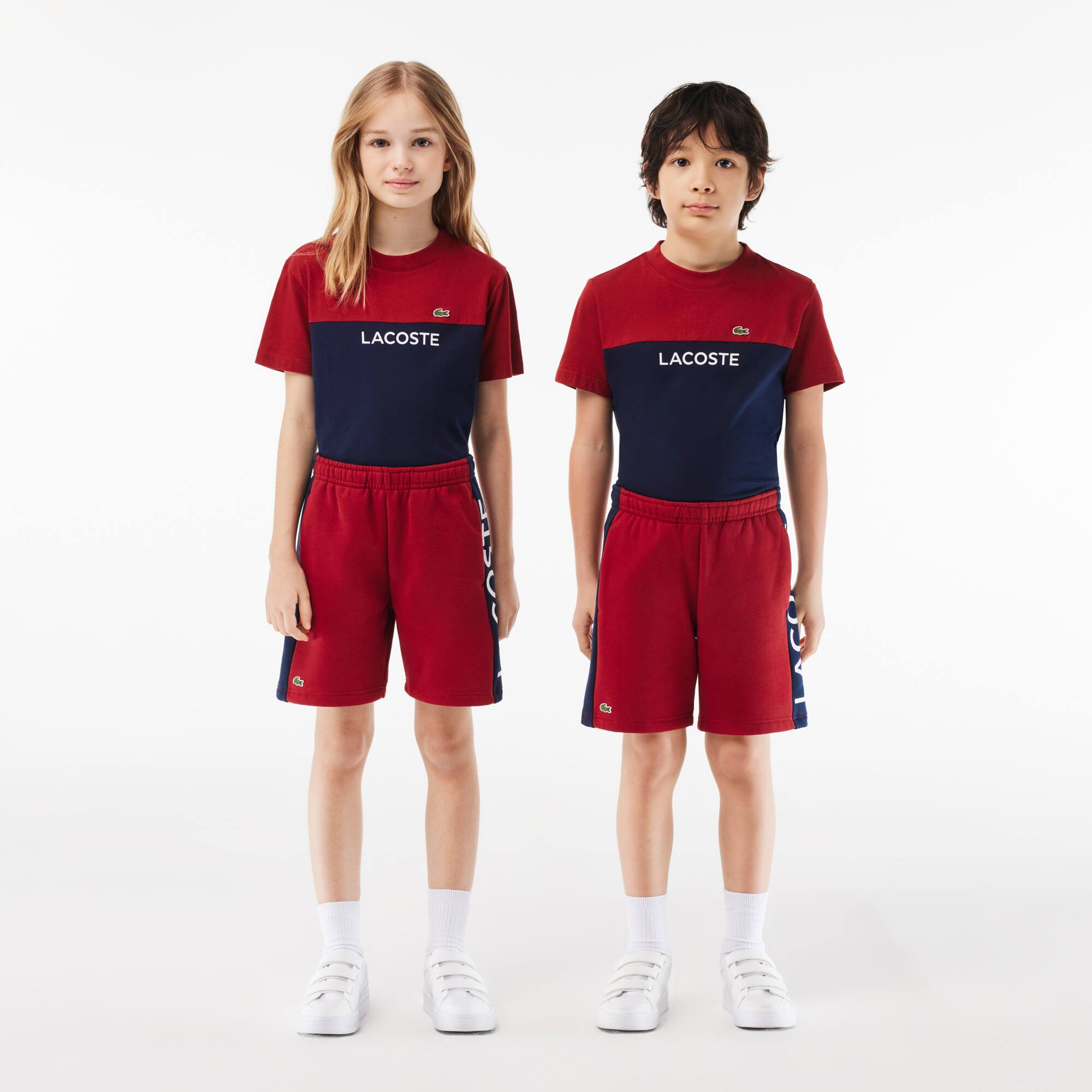 Short coton bandes colorees Pantalons Shorts garcon 2 8 ans Nouveautes 2025 Lacoste