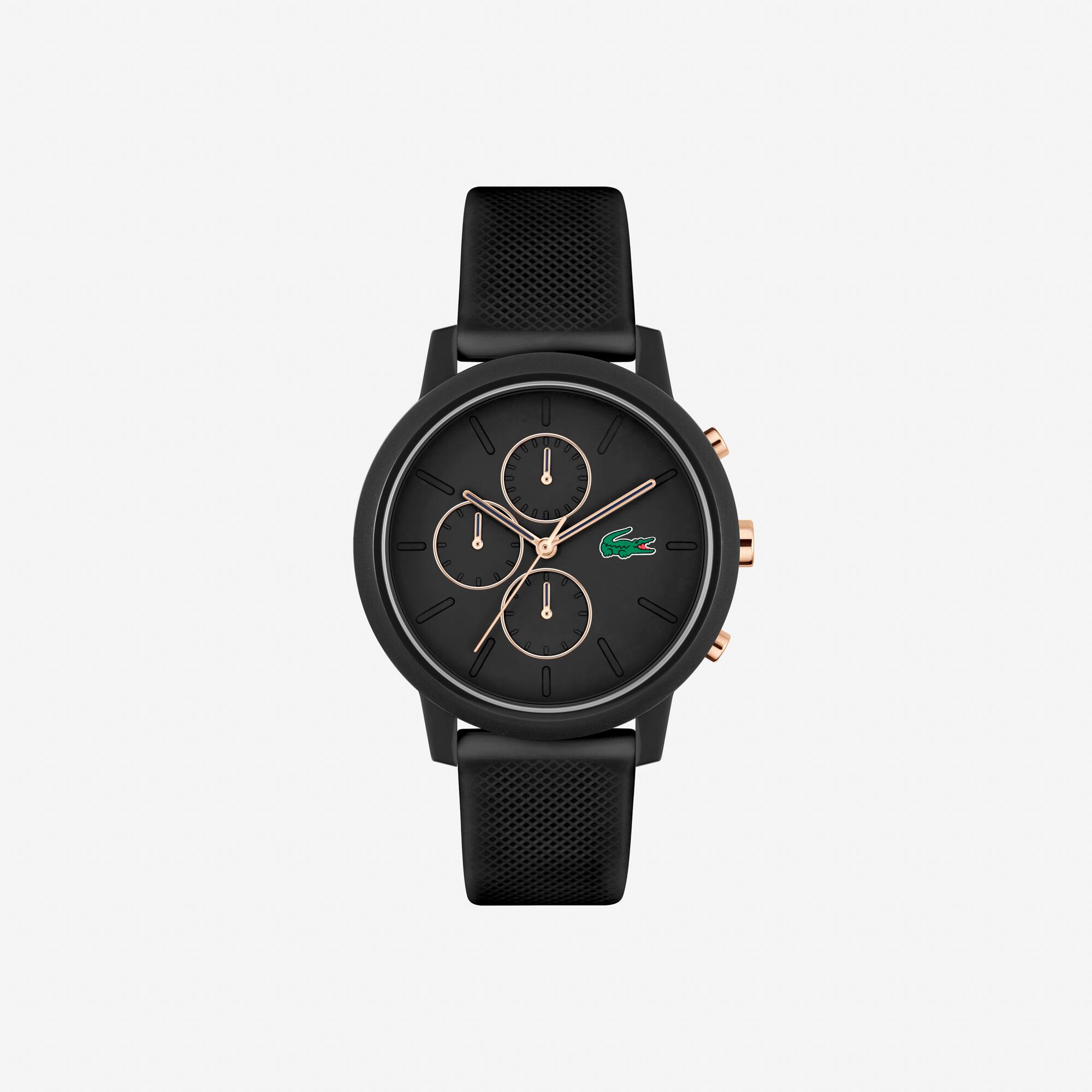 Mens black lacoste watch store