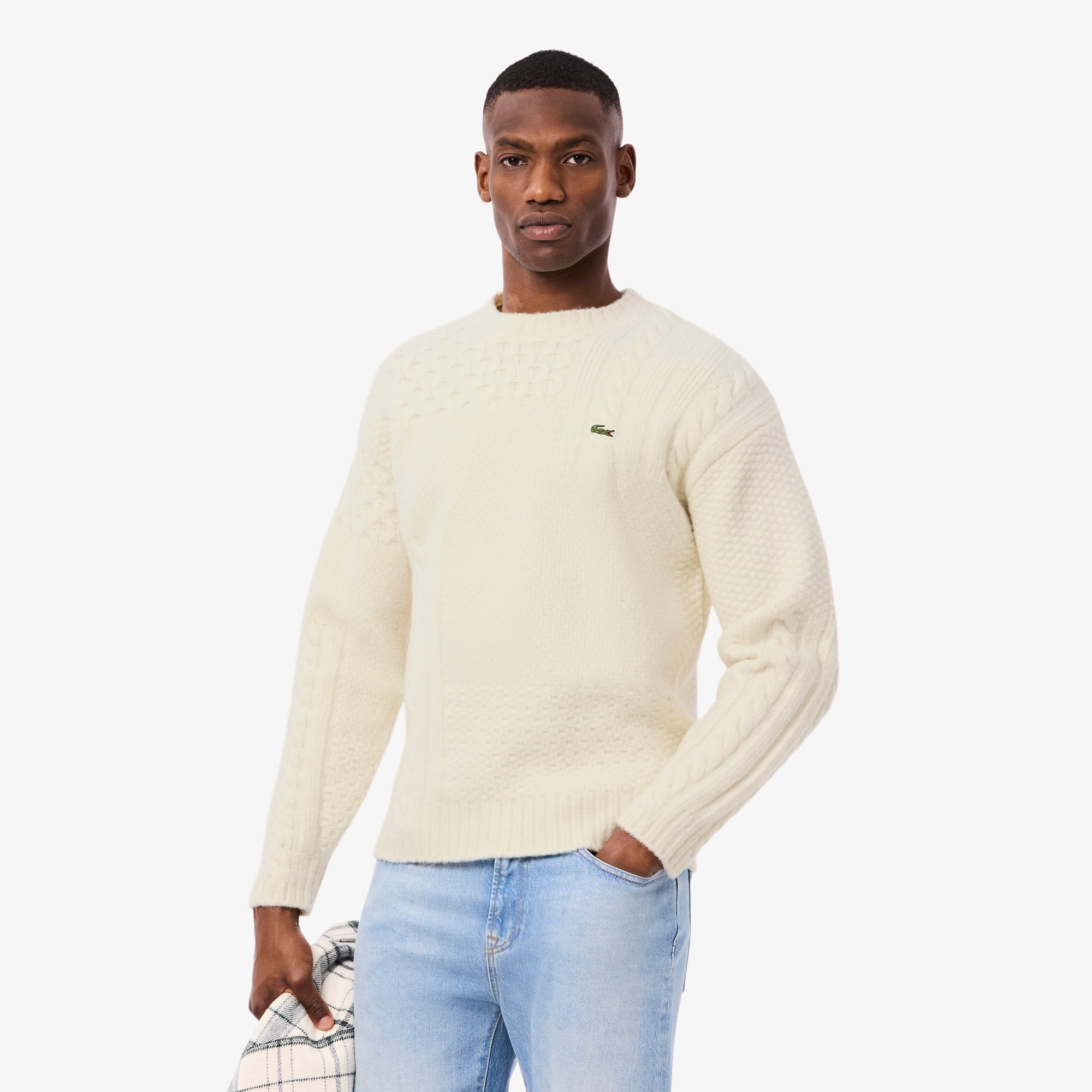 Relaxed Fit Patchwork Effect Wool Sweater - Men's Knitwear - New In ...