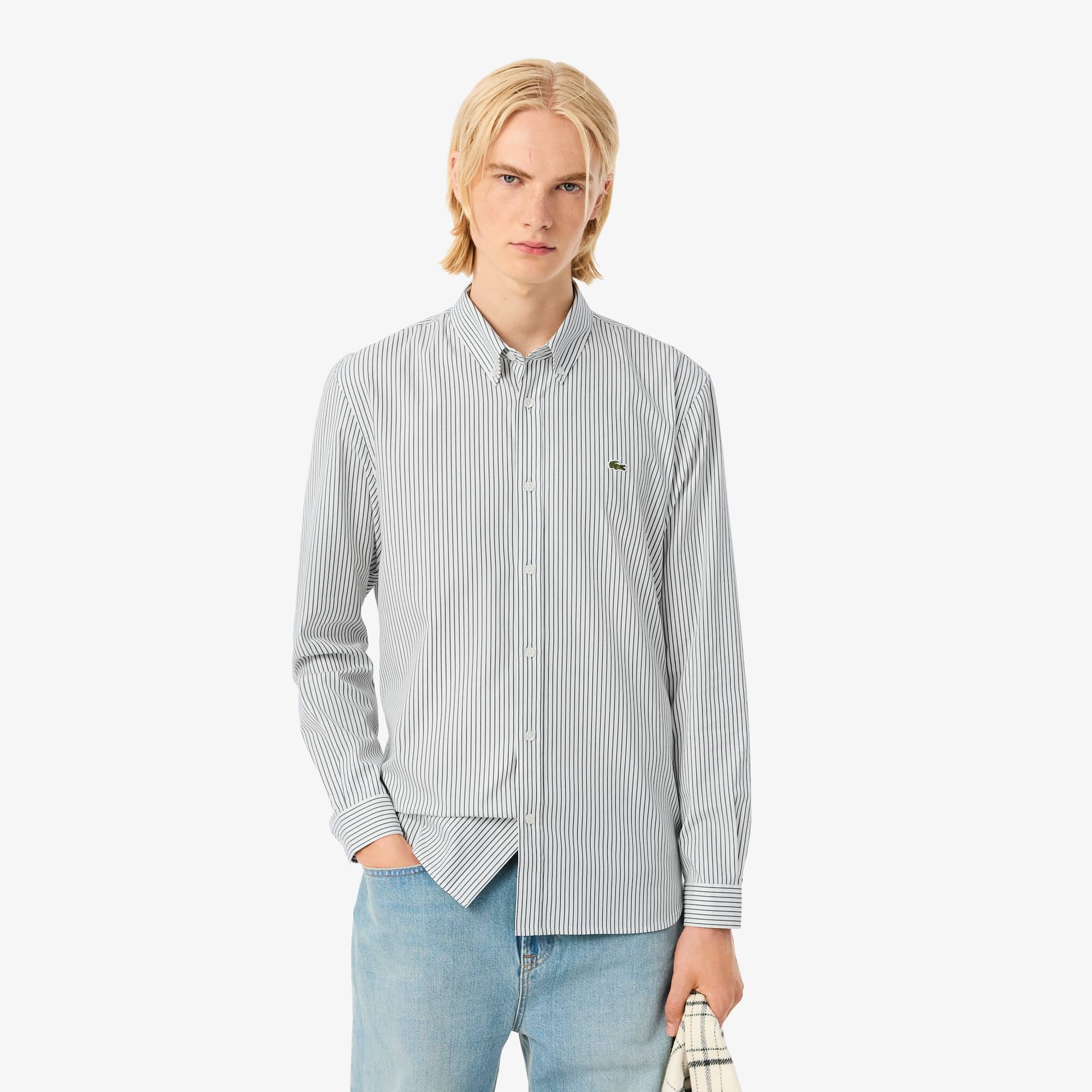 Regular Fit Striped Pinpoint Shirt - Men's Long Sleeves Shirts - New In ...