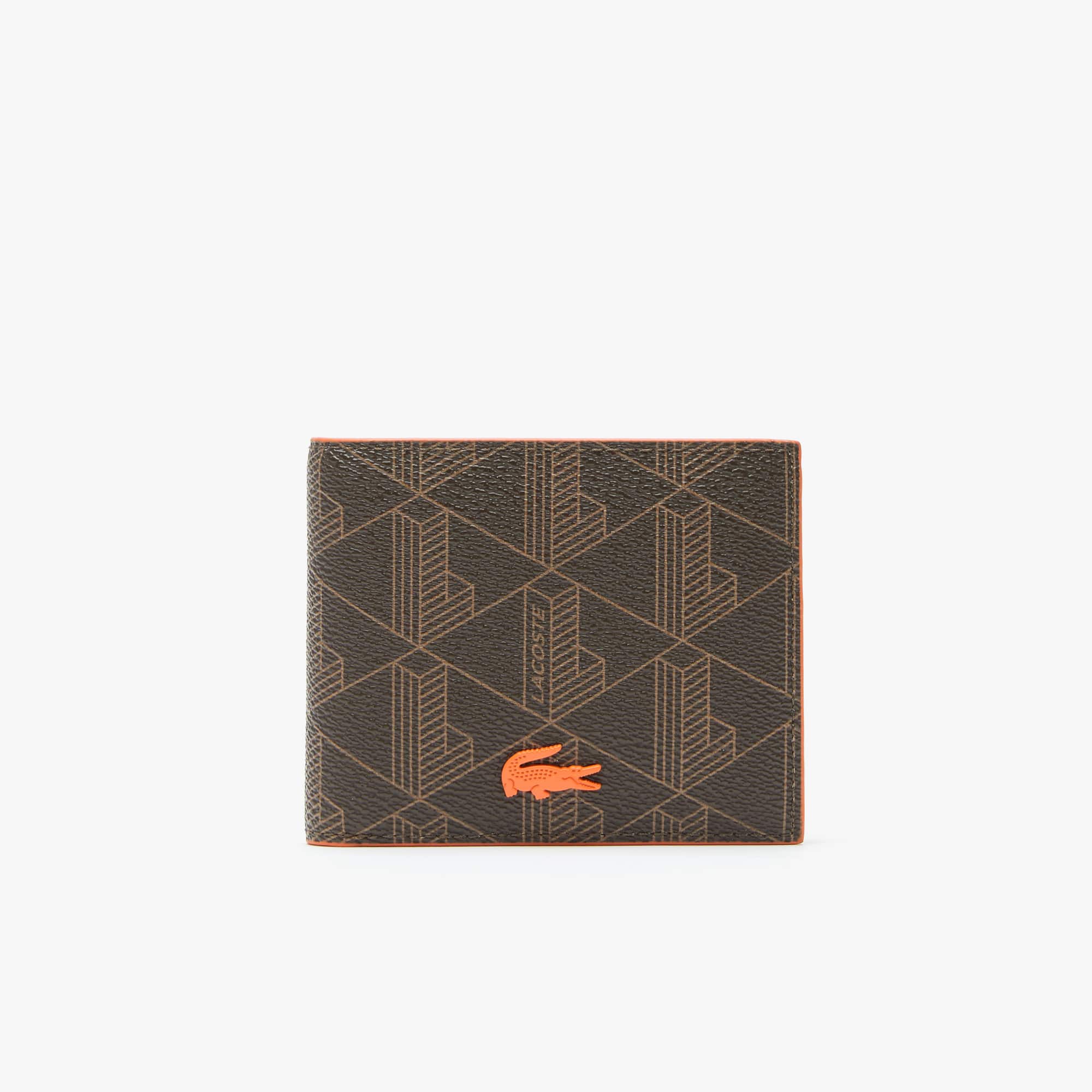 Lacoste - Men's The Blend Neon Details Crocodile Monogram Canvas Wallet
