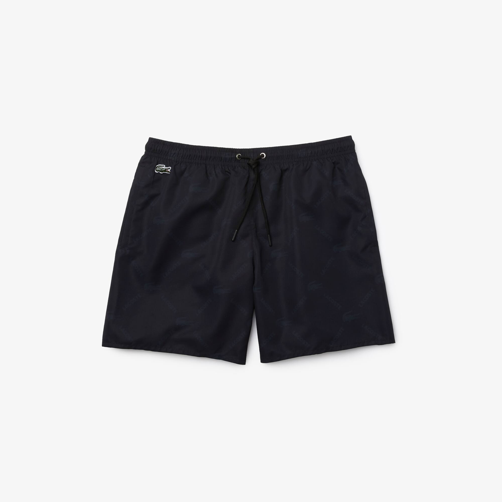 Lacoste Men’s Lacoste LIVE Monogram Print Swimming Trunks - 3665926984208