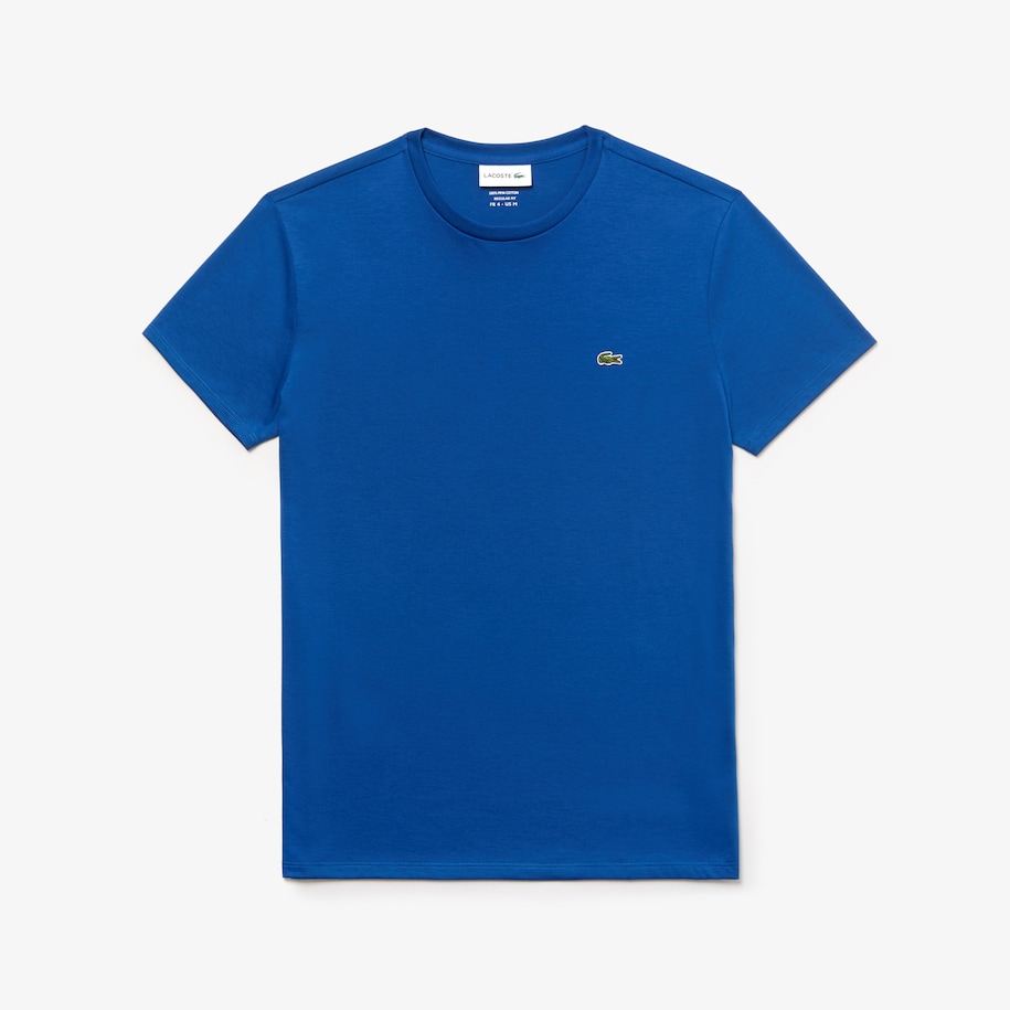 Mens Crew Neck Pima Cotton Jersey T Shirt Lacoste