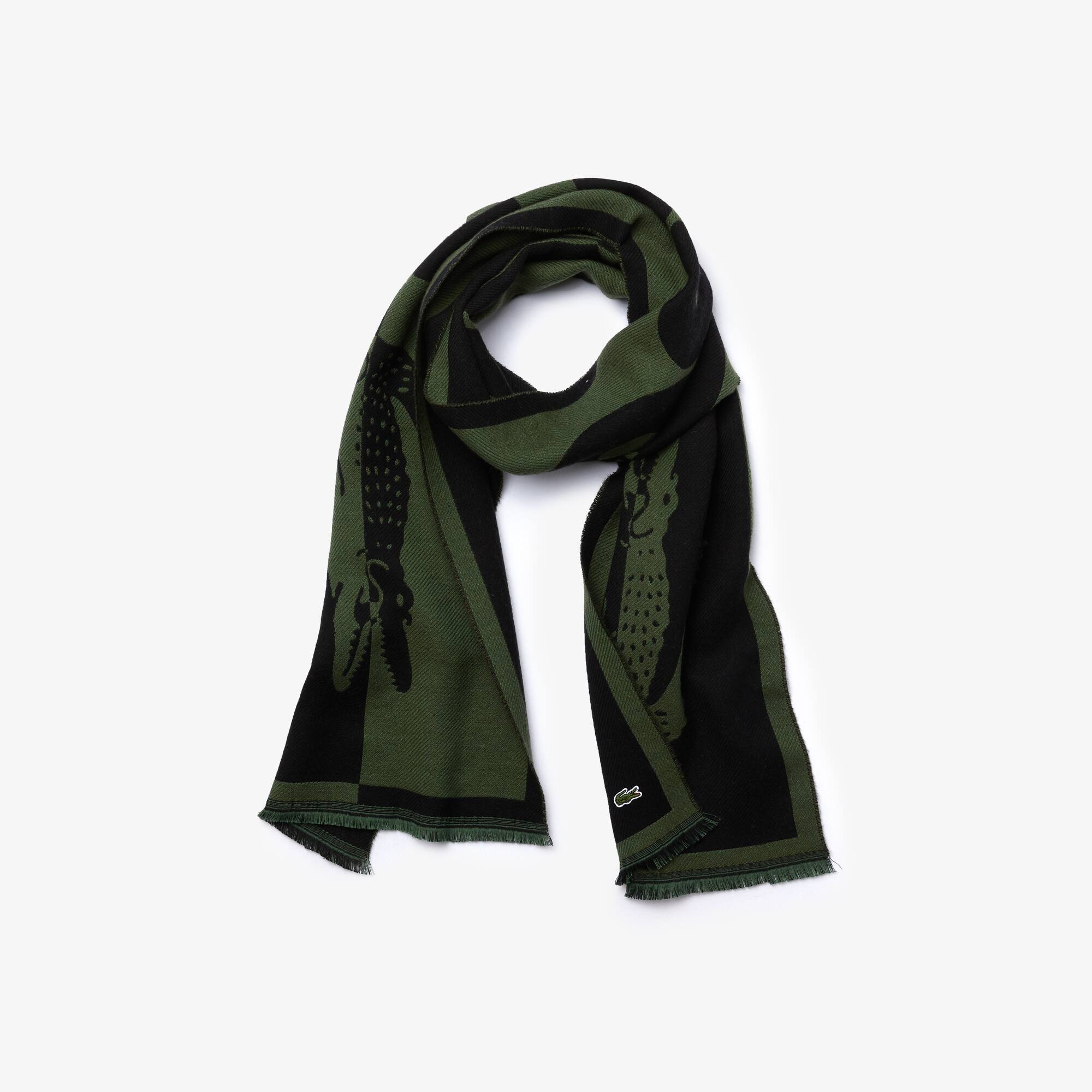 Lacoste - Unisex Lacoste LIVE Two-Tone Wool And Cotton Oversized Scarf