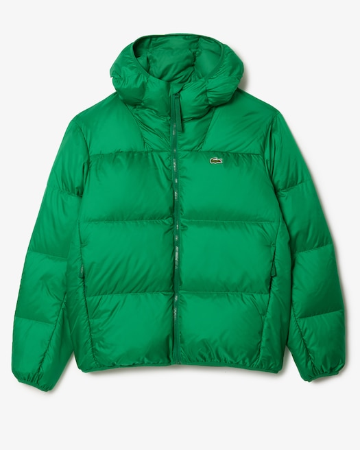 Short Water-Repellent Hooded Puffed Jacket