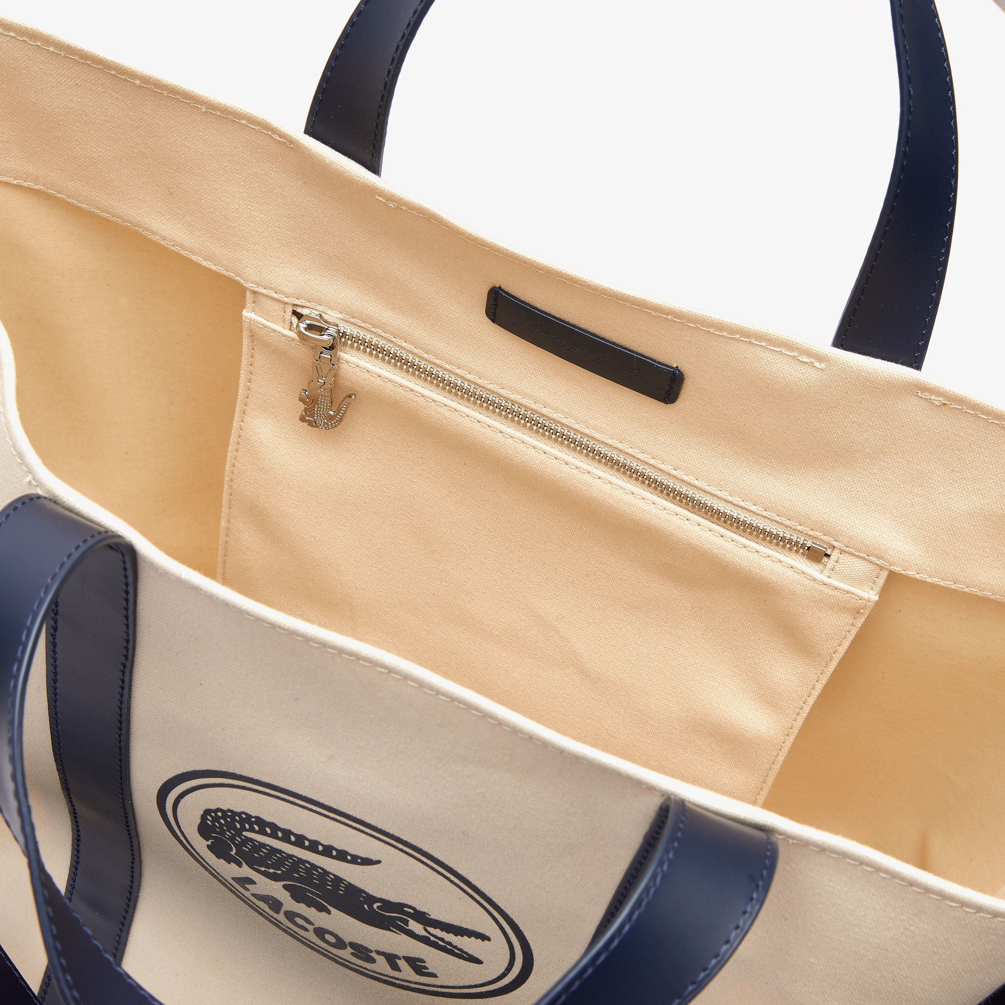 Women's L-Tote Contrast Handle And Badge Canvas Shopper Bag | LACOSTE