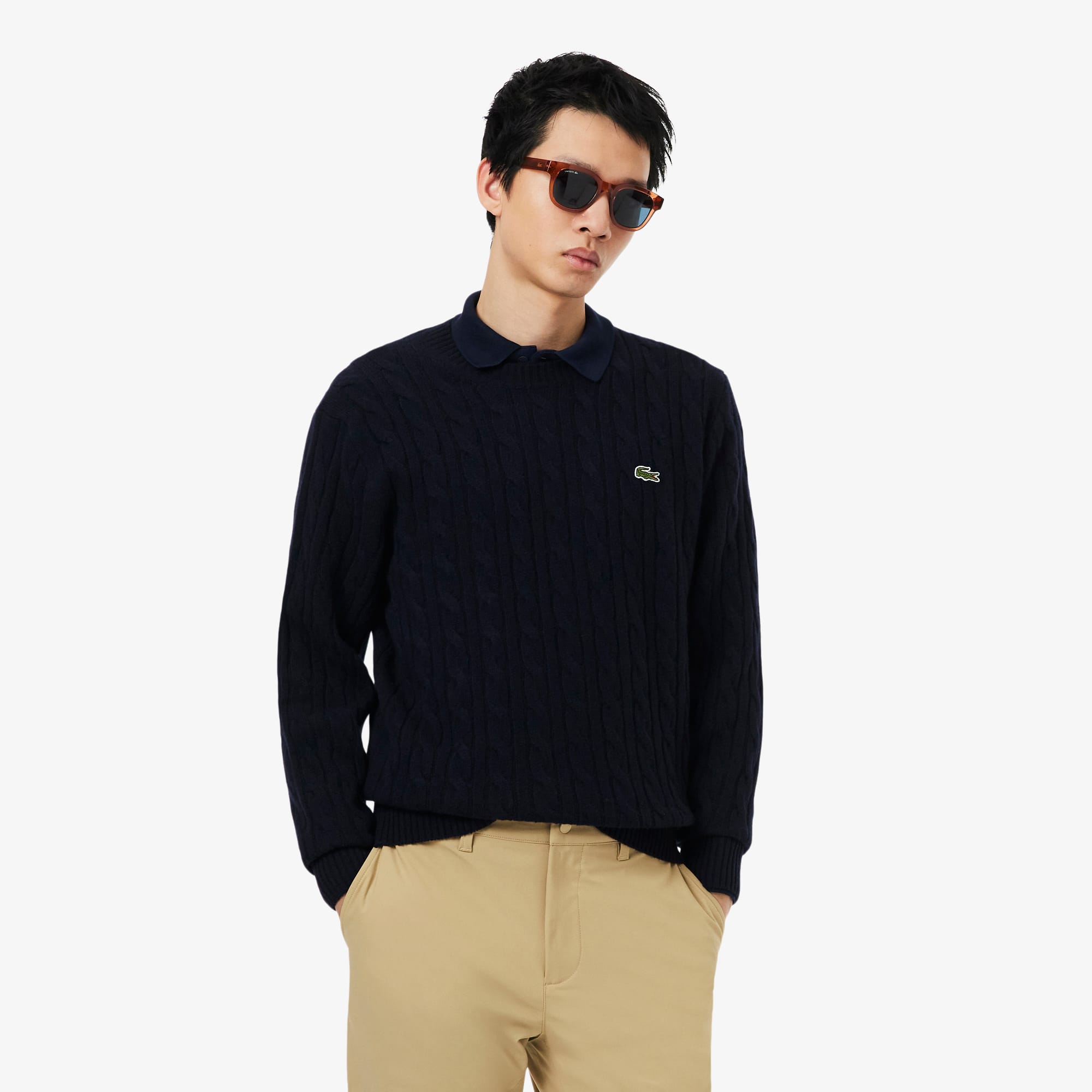 Sweater de Malha e de Lã Cardada com Decote Redondo - Malhas Homem ...