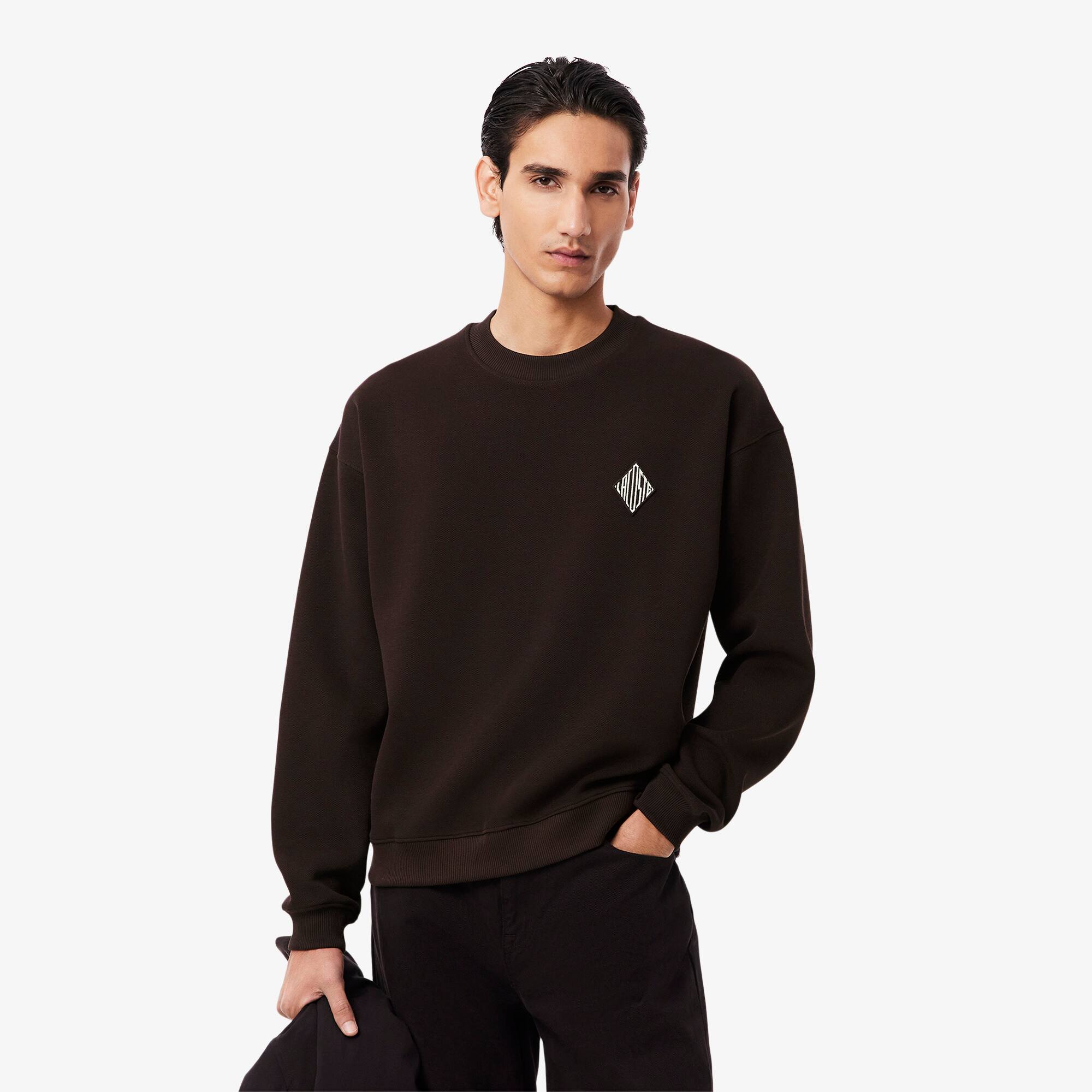 Sweatshirt em Piqué de Dupla Face com Emblema - Sweatshirts para homem ...